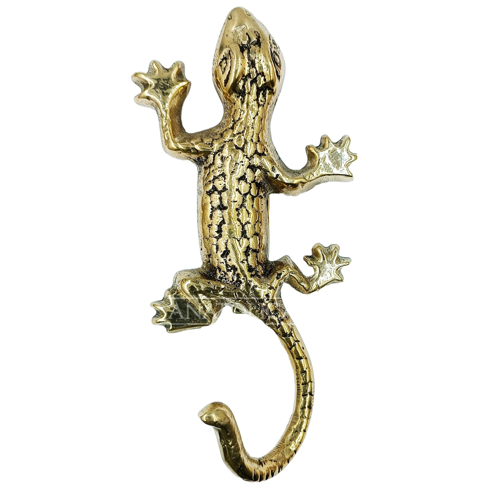 Anatolica Brass Gecko Door Knocker, 6.5 Inches, Lizard Frontdoor ...