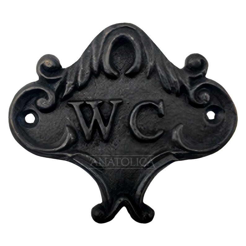 Anatolica Brass Wc Toilet Door Sign, Unlacquered Finish - Etsy
