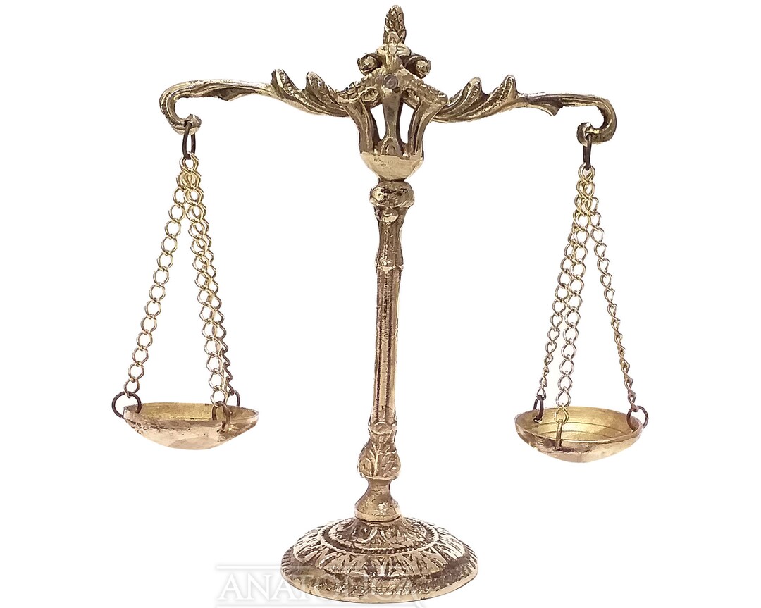 Anatolica Solid Brass Lawyer Scale of Justice Libra,weight Balancing ...