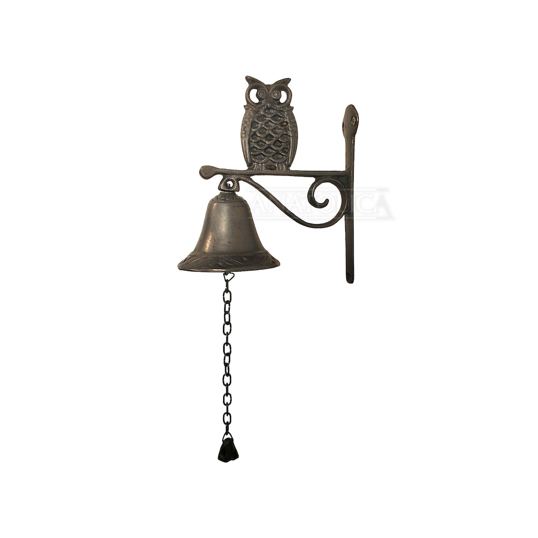 Anatolica Solid Brass Owl Door Bell, Wall Mounted Rustic Door Chime ...