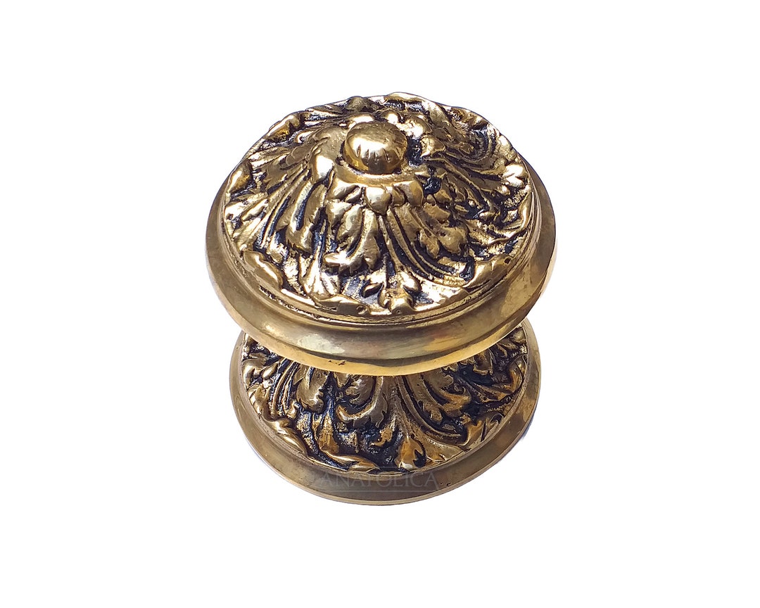 Large Antique Solid Brass Centre Front Door Knob Dia 4.73 - Etsy
