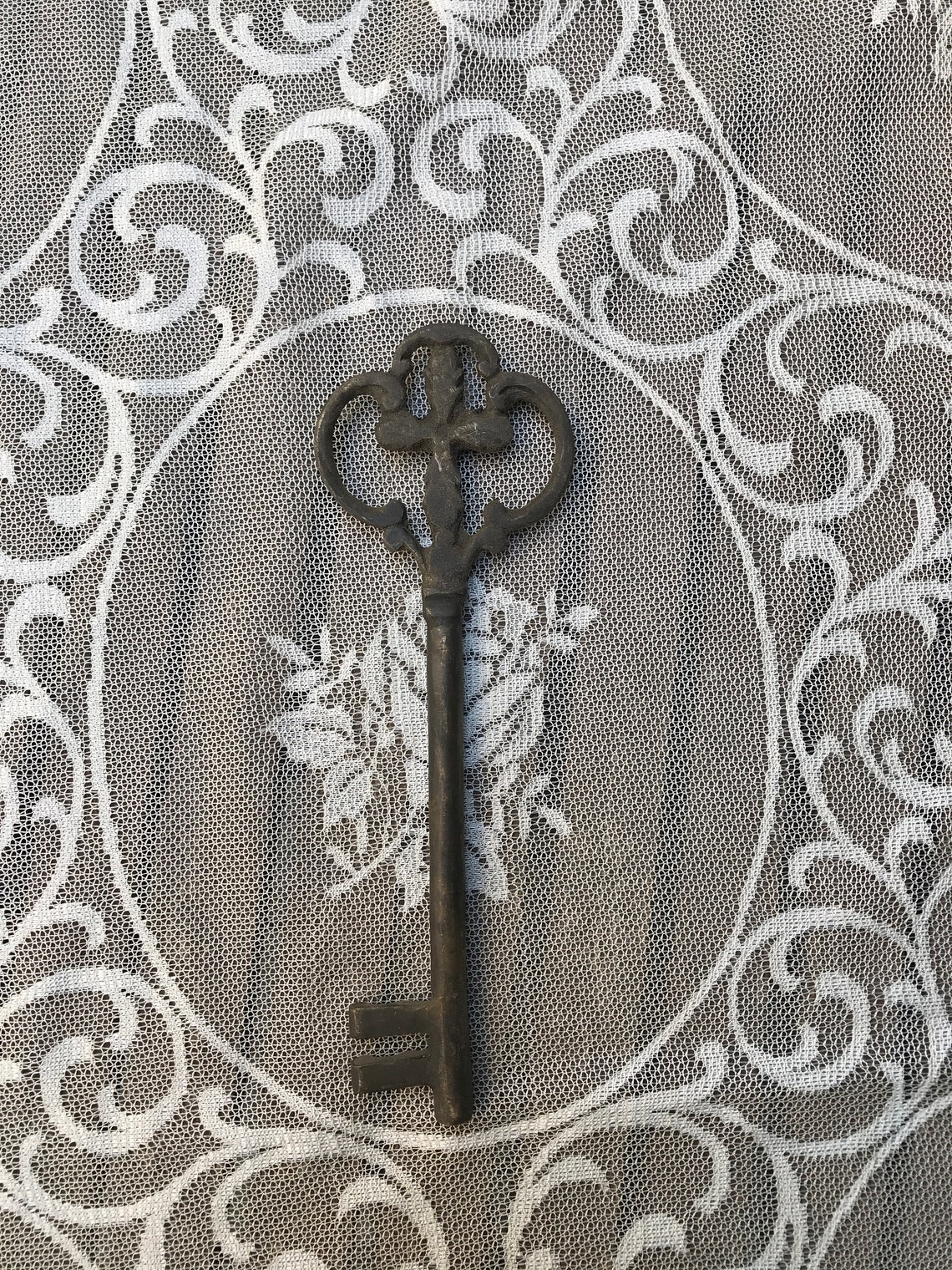 Large Crucifix Cross Key 7.5 Inch 19.5cm Solid Brass | Etsy