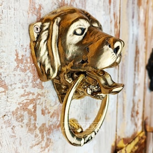 Anatolica Dog Door Knocker, Solid Brass, 6.7 Inches, Labrador Retriever ...