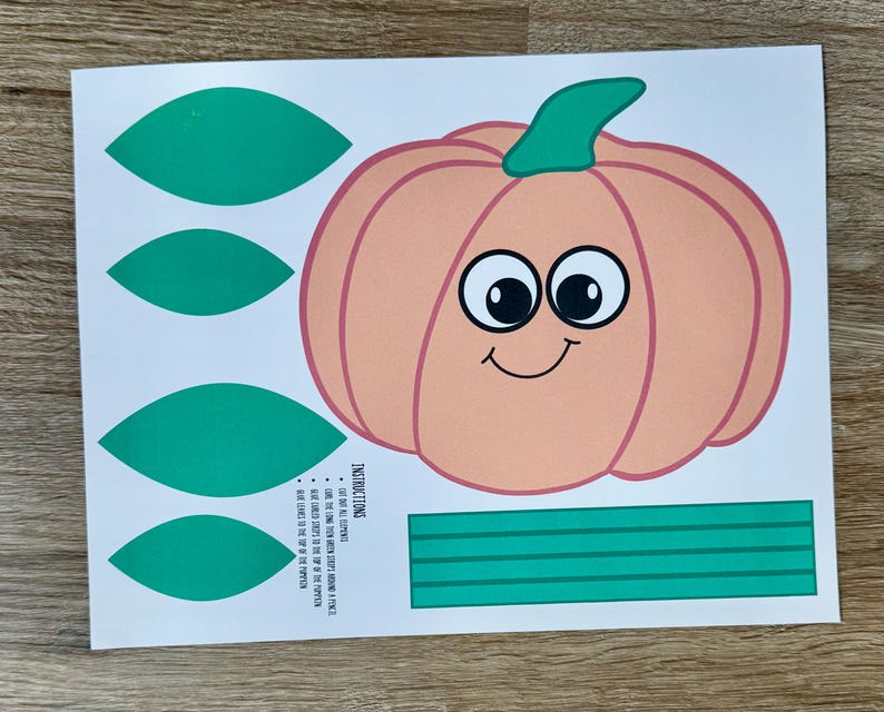 Printable Fall Pumpkin Craft: Cut & Paste Activity (PDF Download) - Etsy
