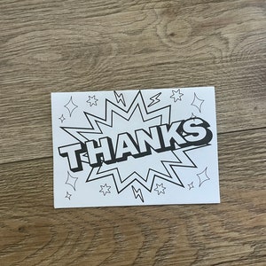 Coloring Thank You Cards for Kids: Super Hero Theme (PDF Download) - Etsy