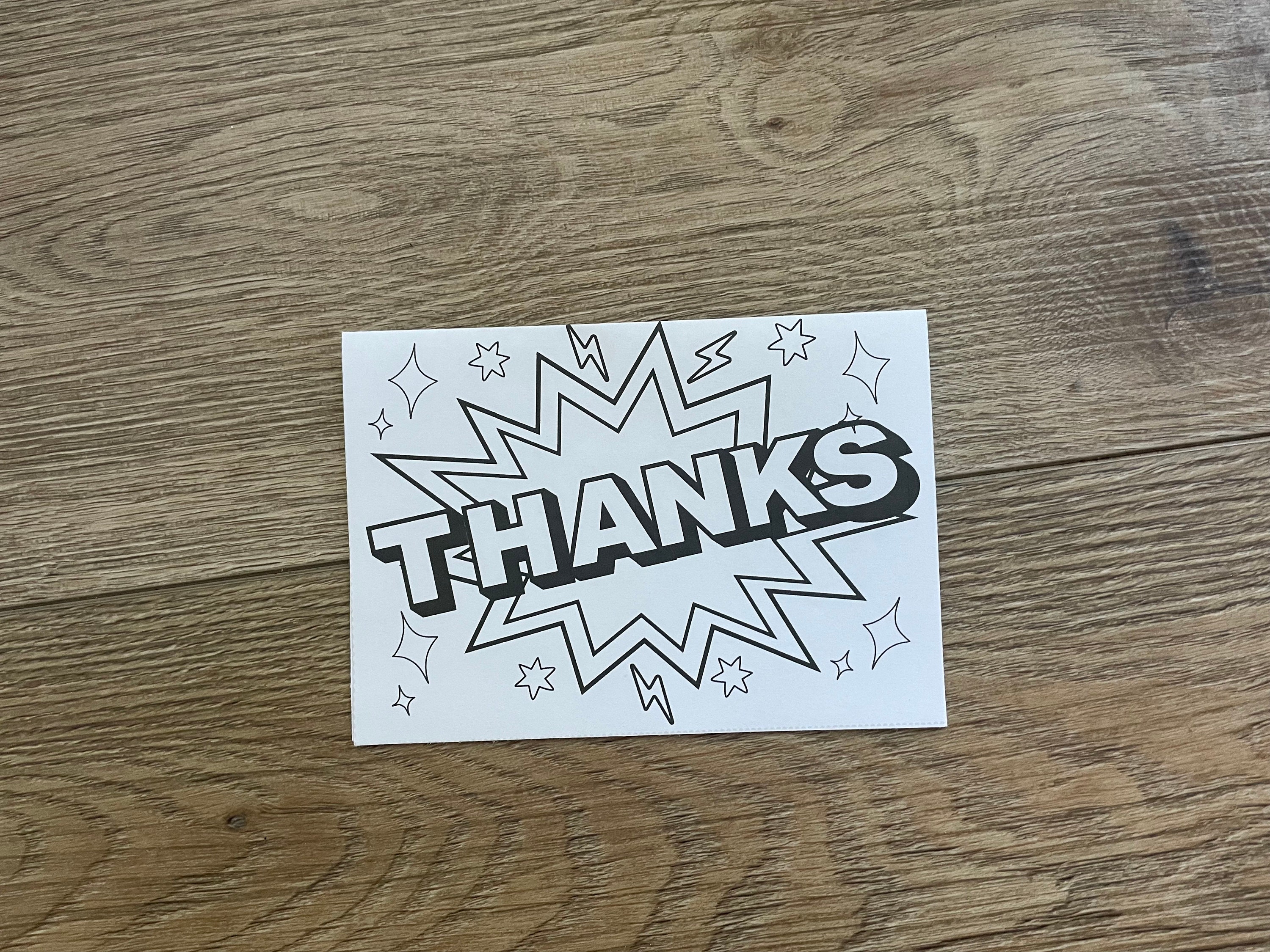 Coloring Thank You Cards for Kids: Super Hero Theme (PDF Download) - Etsy