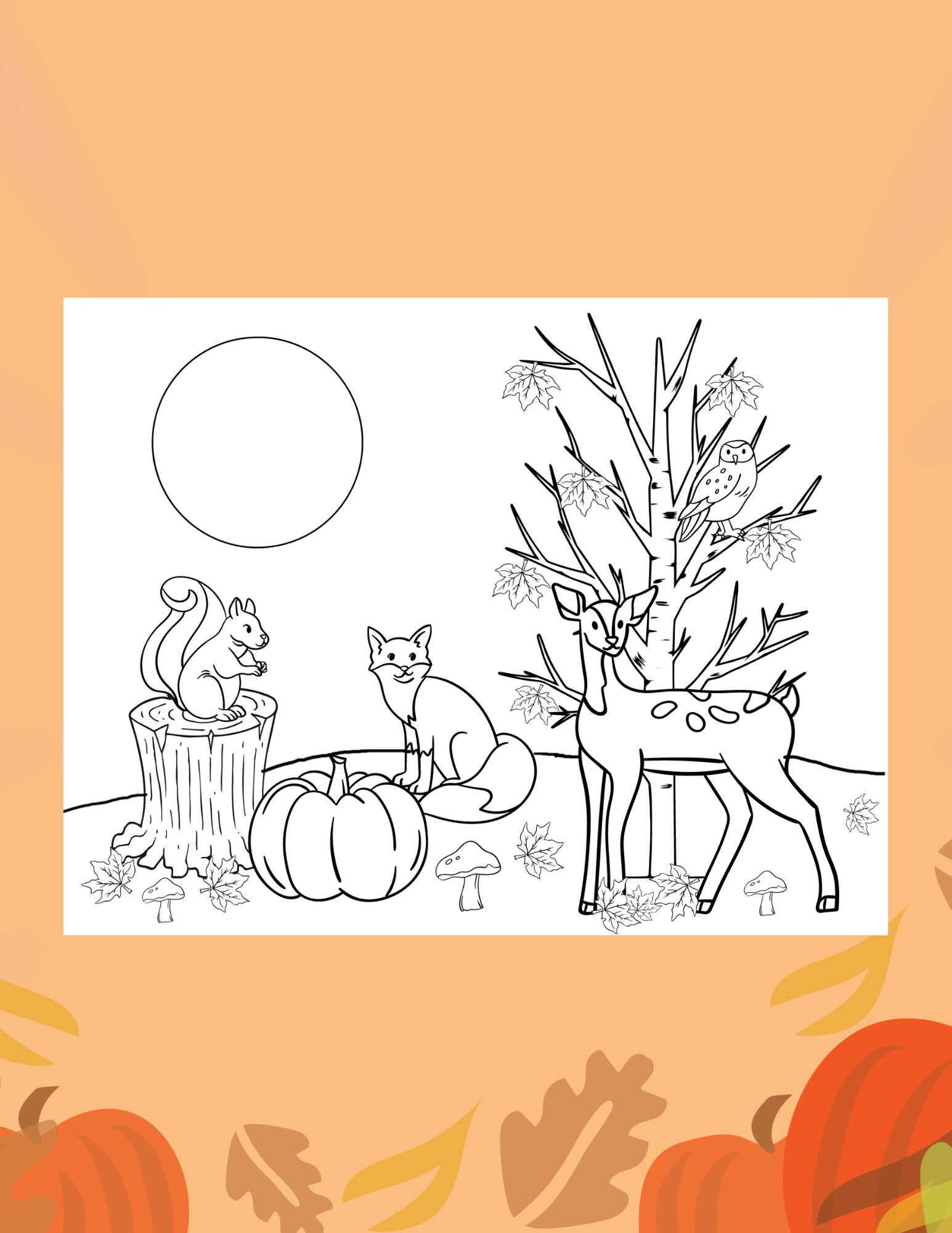 Digital Fall Coloring Pages for Kids of All Ages, 10 Printable Coloring ...