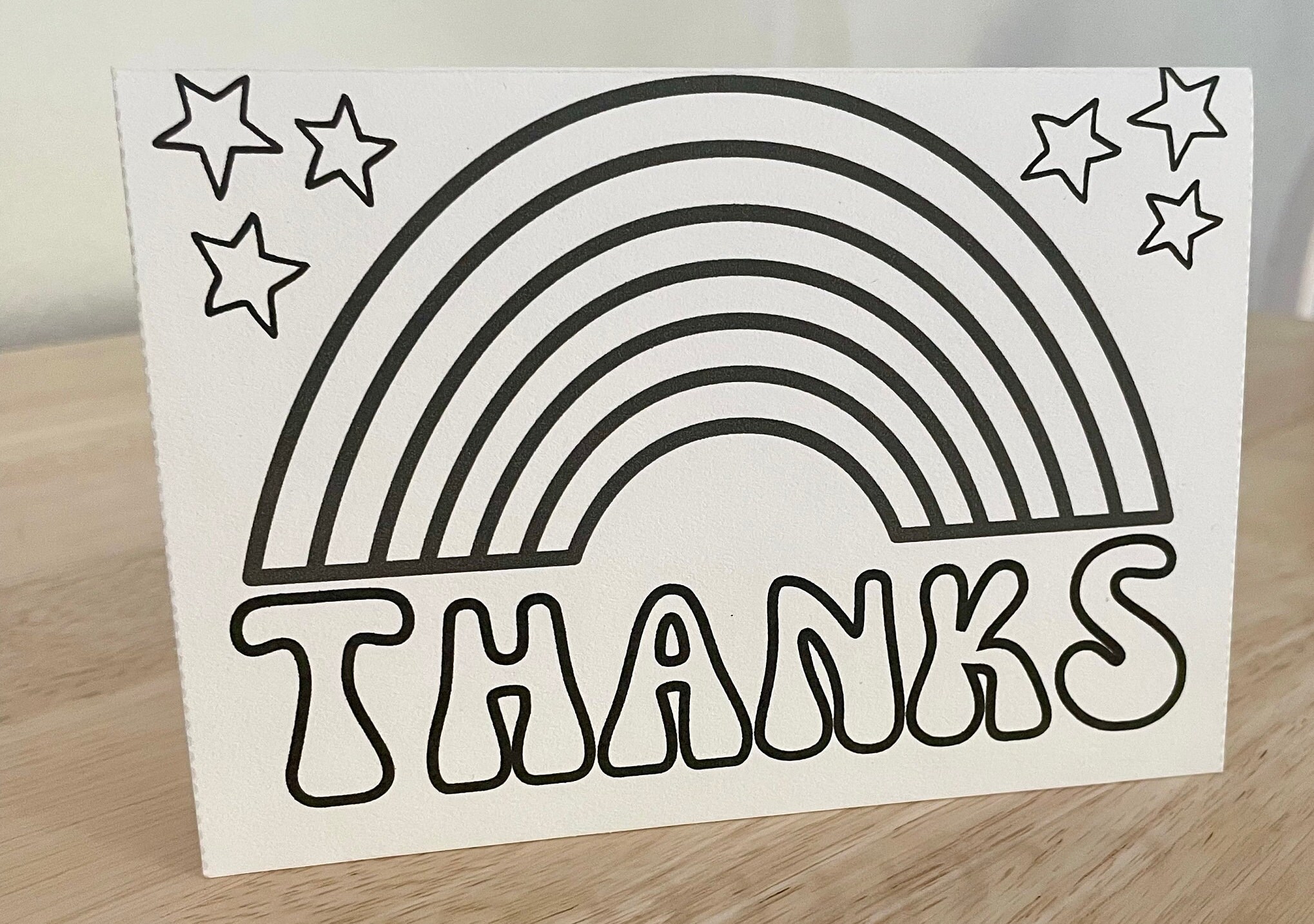DIY Kids Thank You Cards to Color: Rainbows, Stars (PDF Download) - Etsy