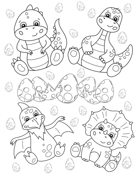 Baby Dinosaur Hatching Coloring Pages