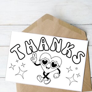 Digital Thank You Cards to Color for Kids of All Ages, Coloring Fun to ...