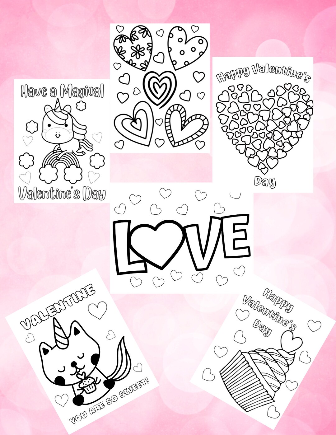 Valentine Day Coloring, Cute Valentine Coloring Pages to Download and ...