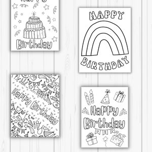 Digital Happy Birthday Coloring Pages for Kids of All Ages, Coloring ...