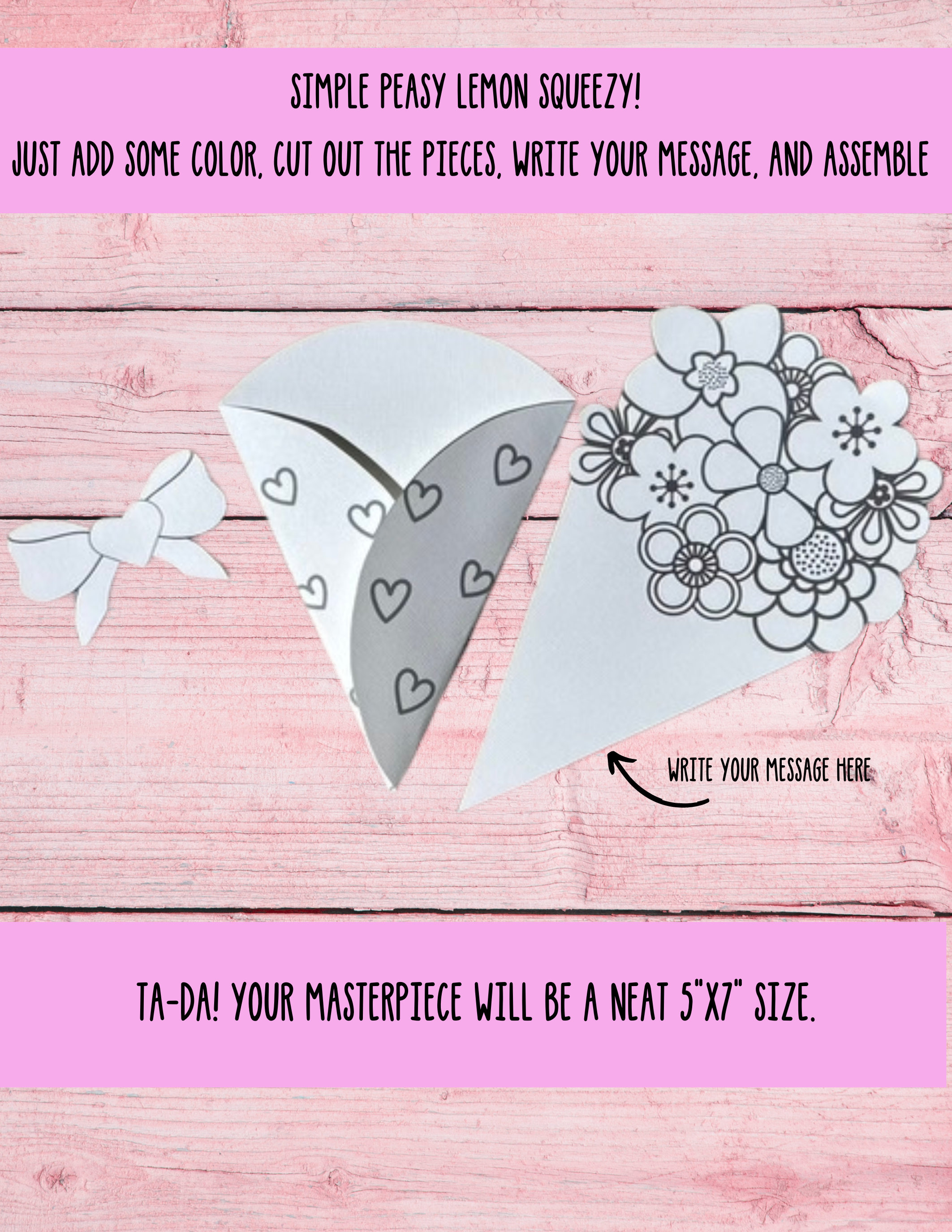 DIY Flower Bouquet Card: Printable Mother's Day Craft (PDF) - Etsy