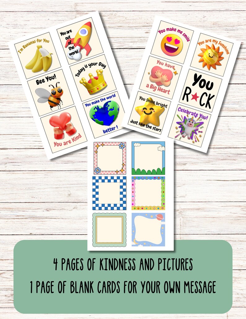 Lunch Box Notes for Kids, Kindness Cards, Back to School Notes, Lunch ...