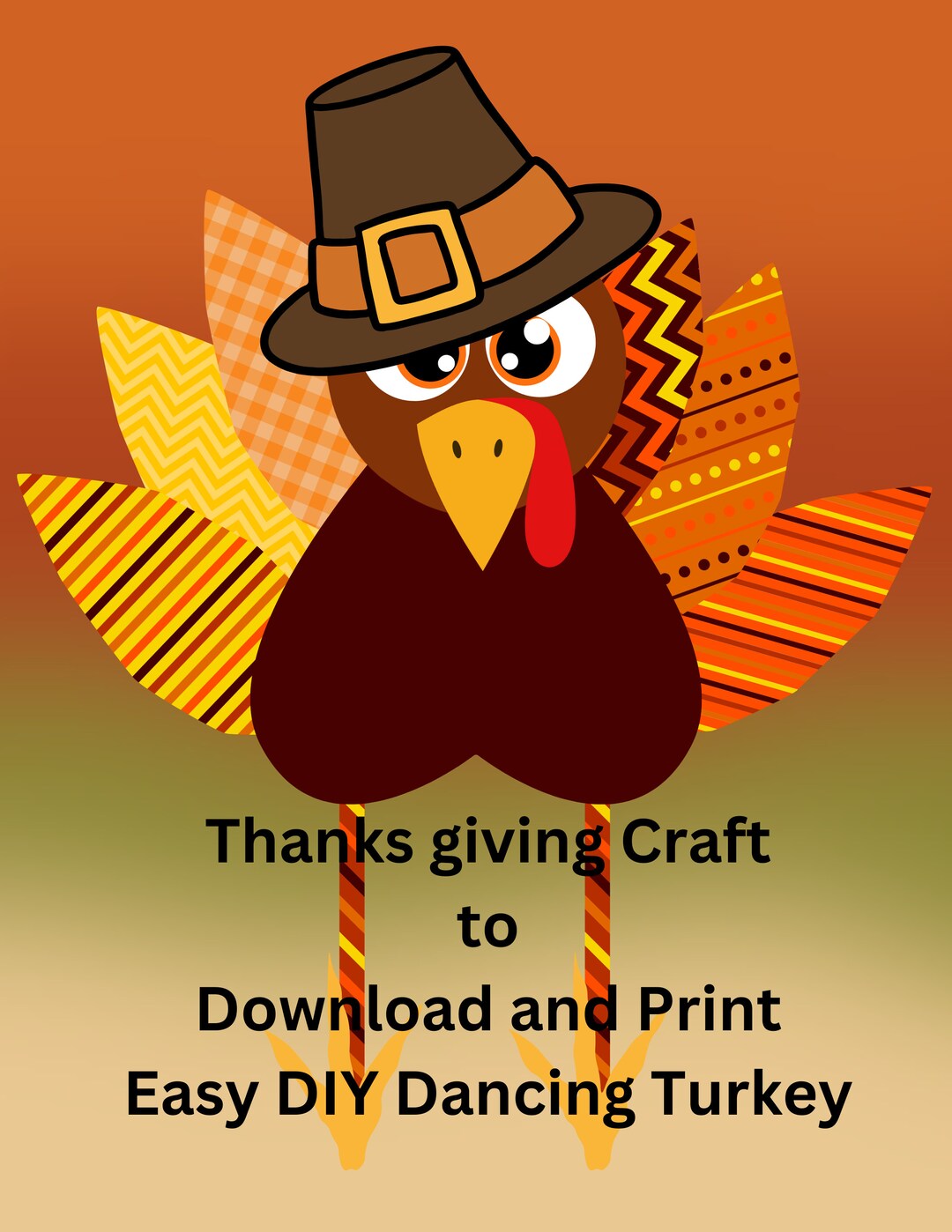 Digital Dancing Turkey Digital DOWNLOAD Print and Assemble - Etsy