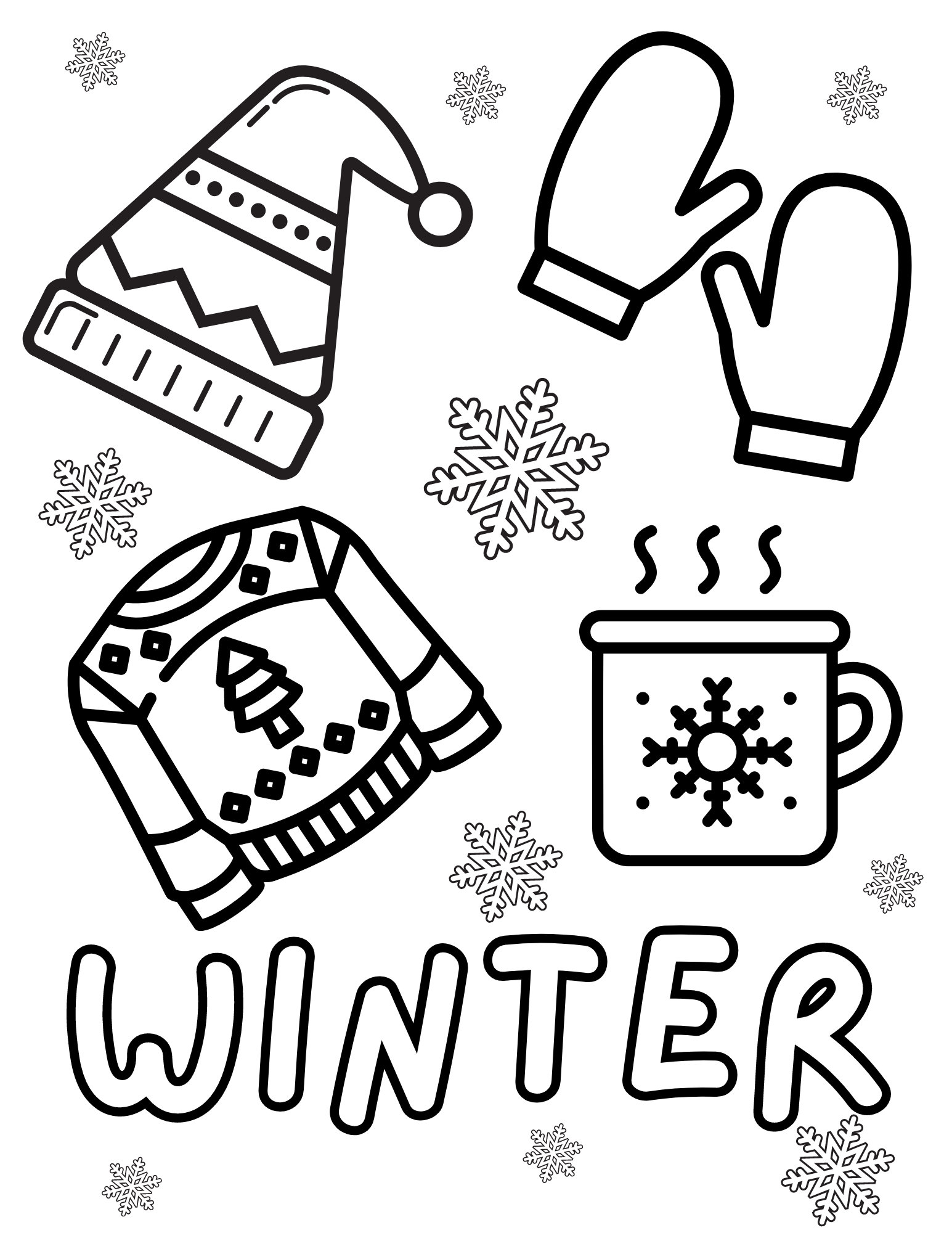 Digital Winter Coloring Pages for Kids of All Ages, Coloring Fun to ...
