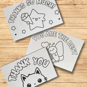 Digital Thank You Cards to Color for Kids for All Ages, Coloring Fun to ...