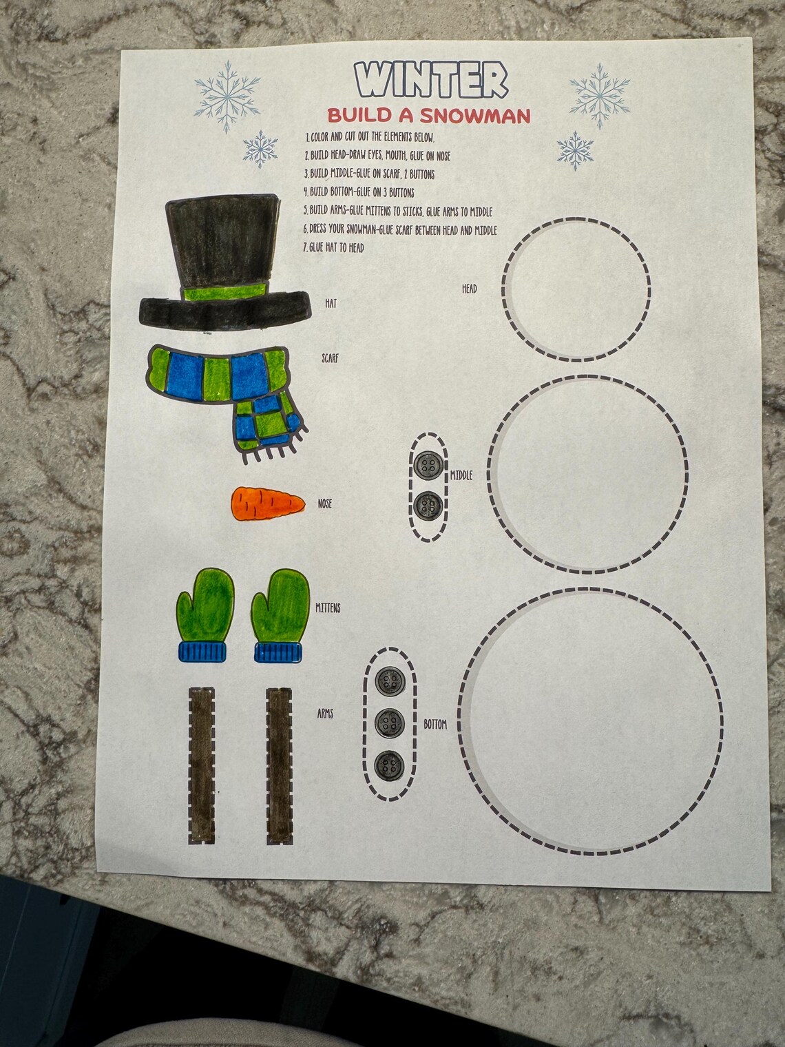 Build Your Own Snowman, Download, Print, Color and Build Snowman Craft ...