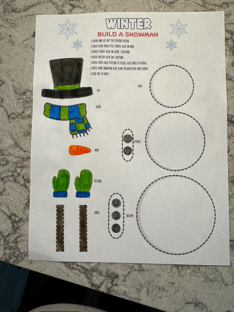 Build Your Own Snowman, Download, Print, Color and Build Snowman Craft ...