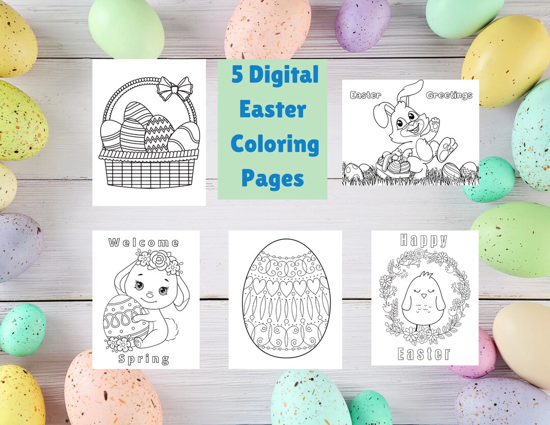 Digital Easter Coloring Pages for Kids of All Ages, Coloring Fun to ...
