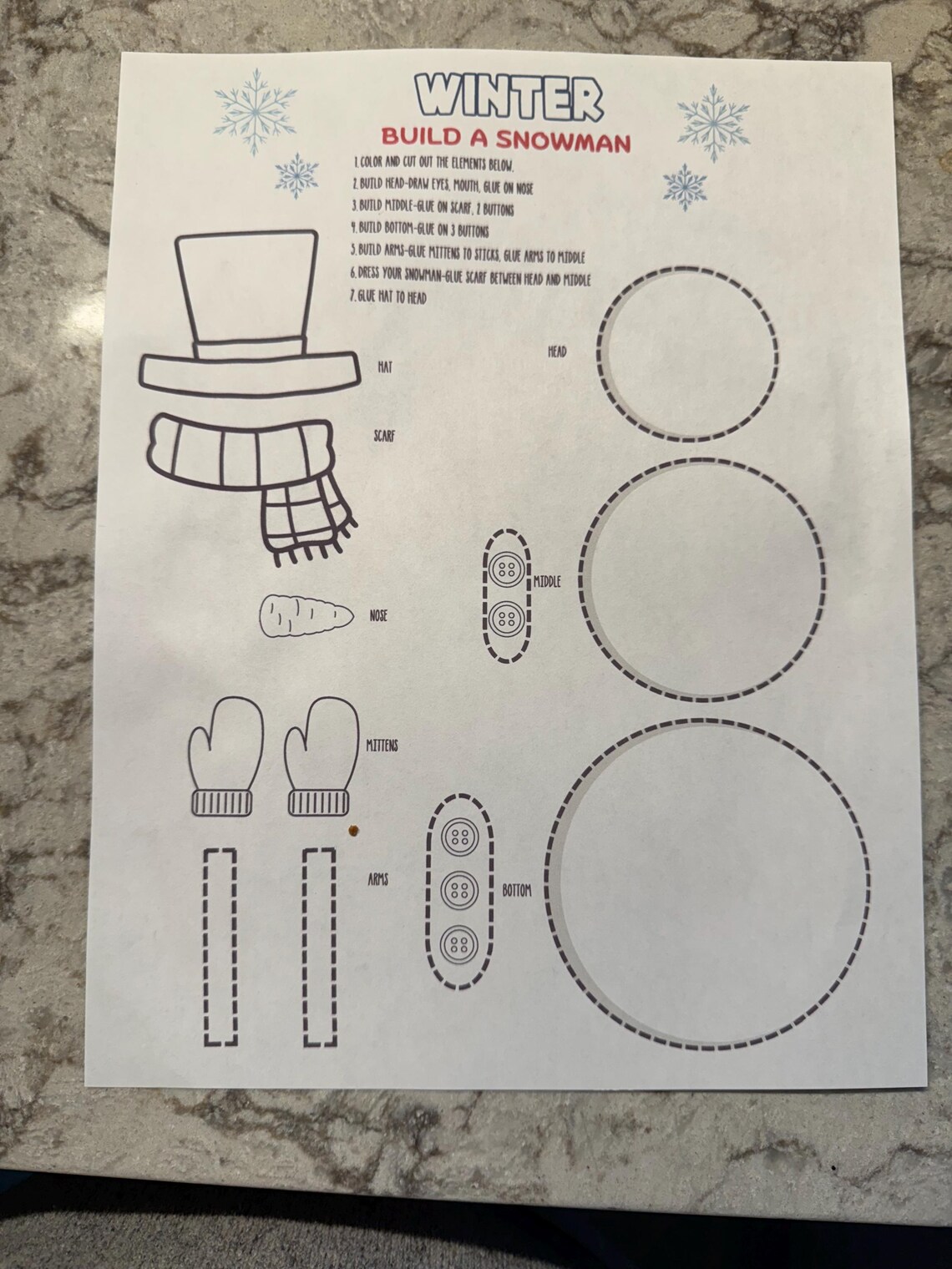 Build Your Own Snowman, Download, Print, Color and Build Snowman Craft ...