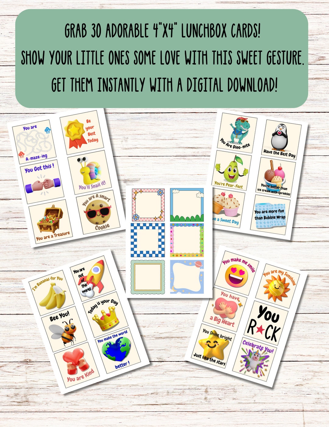 Lunch Box Notes for Kids, Kindness Cards, Back to School Notes, Lunch ...