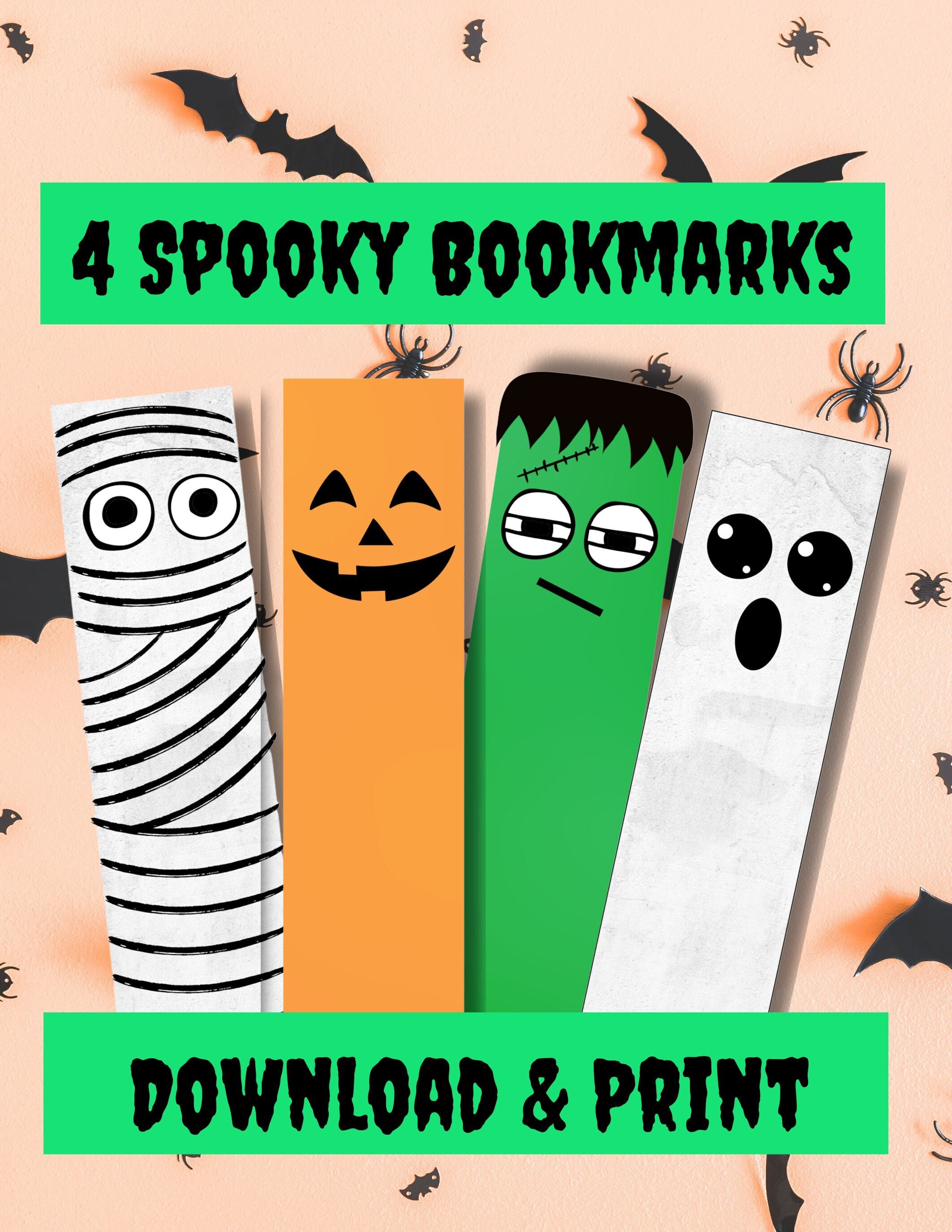 Digital Spooky Halloween Bookmarks for Kids DOWNLOADABLE & - Etsy