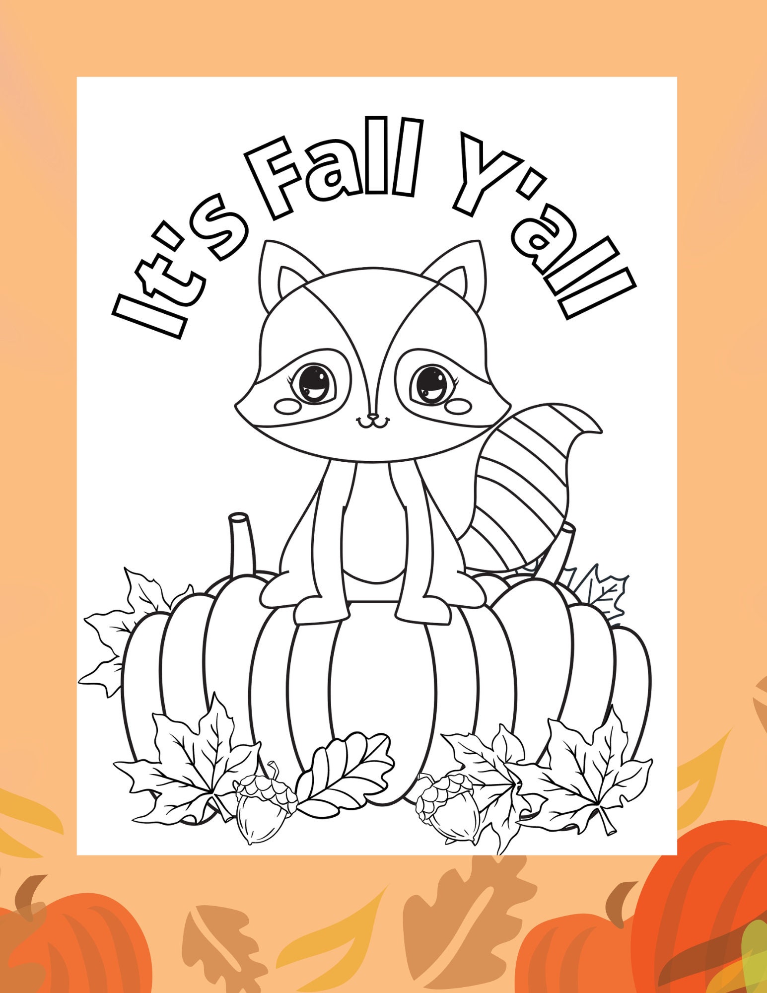 Digital Fall Coloring Pages for Kids of All Ages, 10 Printable Coloring ...