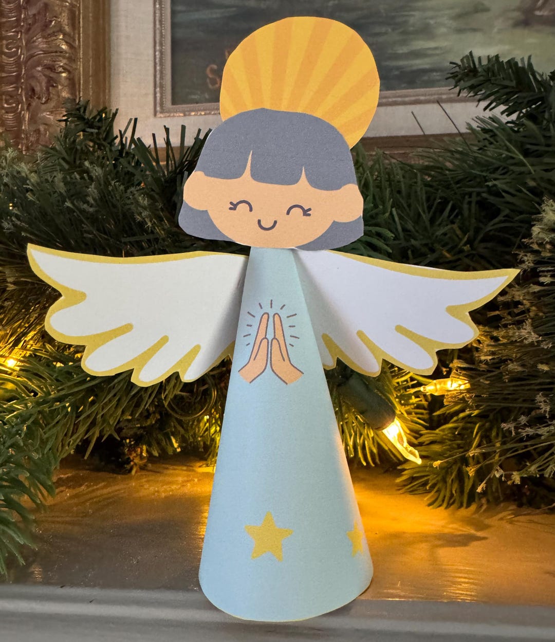 Two Christmas Angels Printable Craft, Download, Print and Assemble for ...