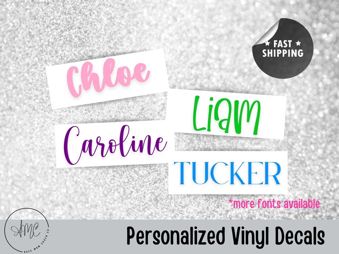 Name Decals - Personalized Permanent Vinyl Decals | Name Decals ...