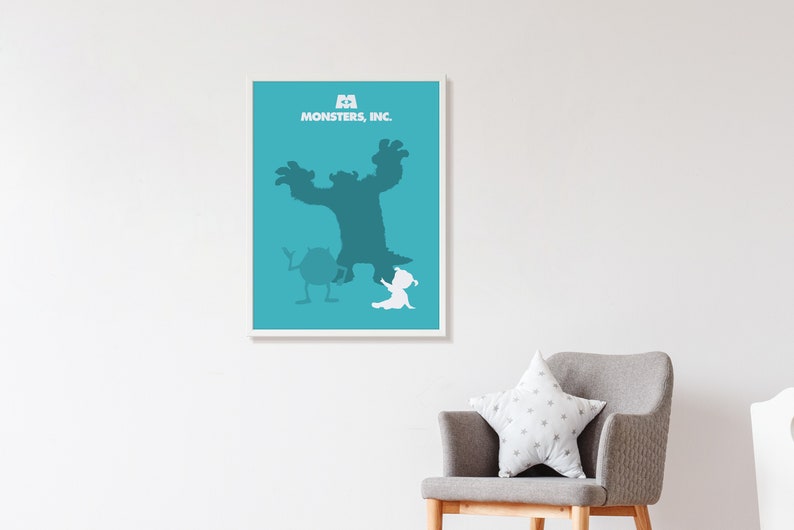 Monsters Inc. Minimalist Poster Print Pixar - Etsy