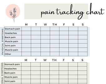 Pain Track Chart - Etsy UK