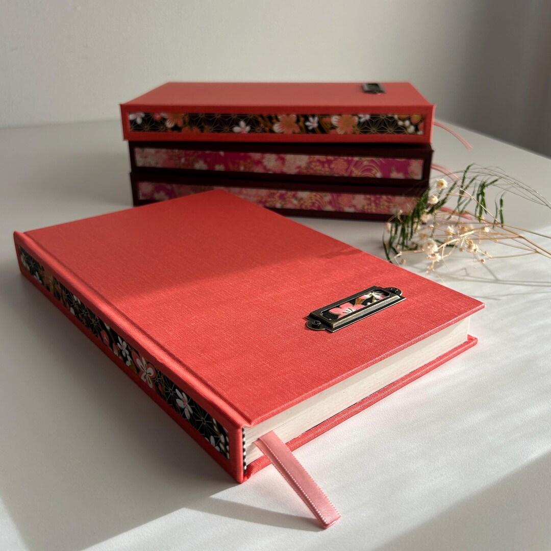 A5 Handmade Bullet Journal, Handbound Writing Book, Chiyogami Paper ...