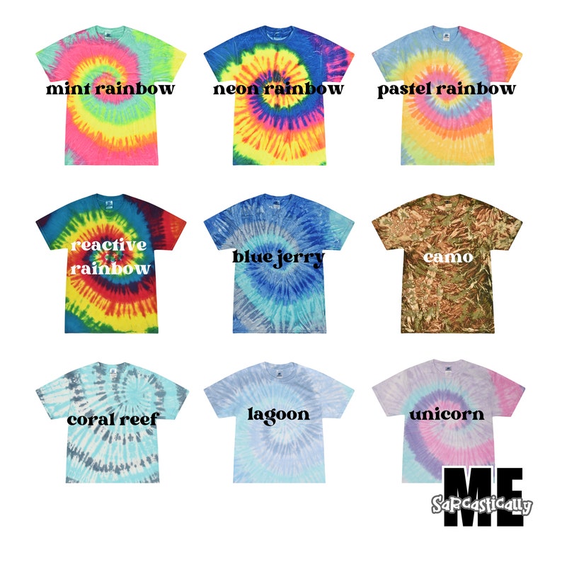 Blank Tie-dye T-shirts Bright Colorful Adult Tween and Youth - Etsy