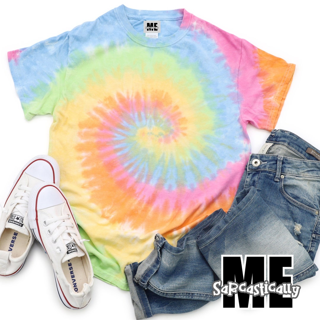 Blank Colorful Tie-dye Shirts Vivid Tees Tie Dye Rainbow - Etsy
