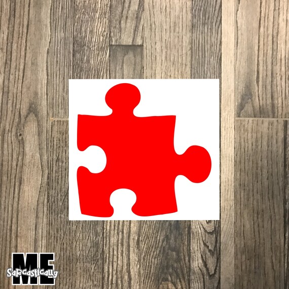 One Color Puzzle Piece Decals Custom Vinyl Puzzle Decals - Etsy