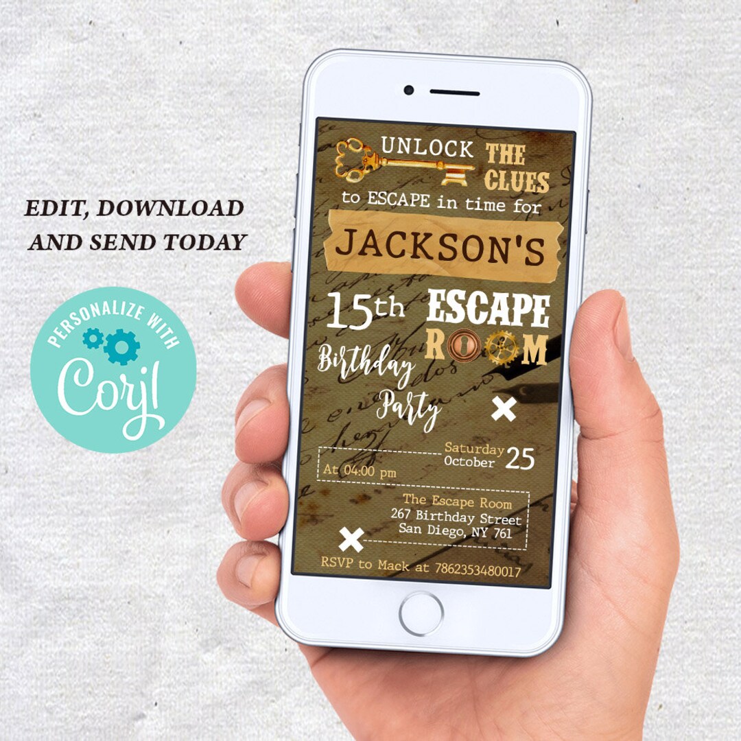 Escape Room Text invitation Escape Room party Escape Room - Etsy