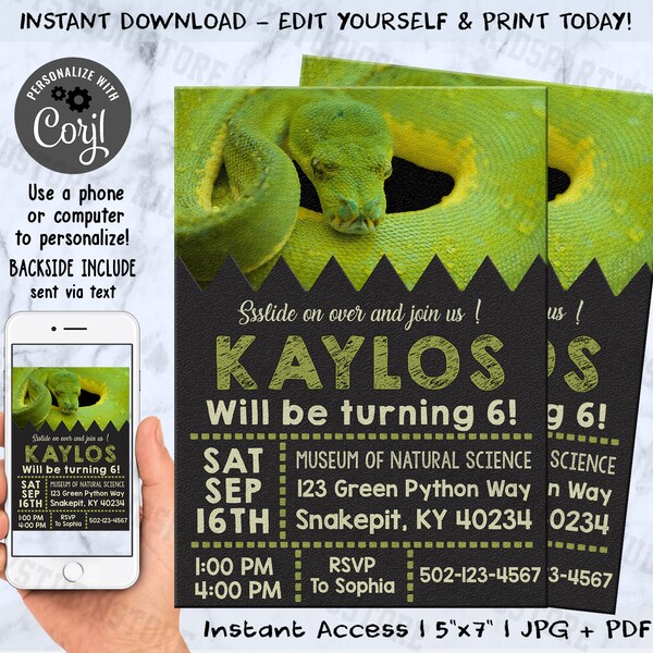 Snake Invitations - Etsy