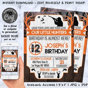 Hunting Party Invitation, Hunting Birthday, Hunting Invitation, Hunting ...