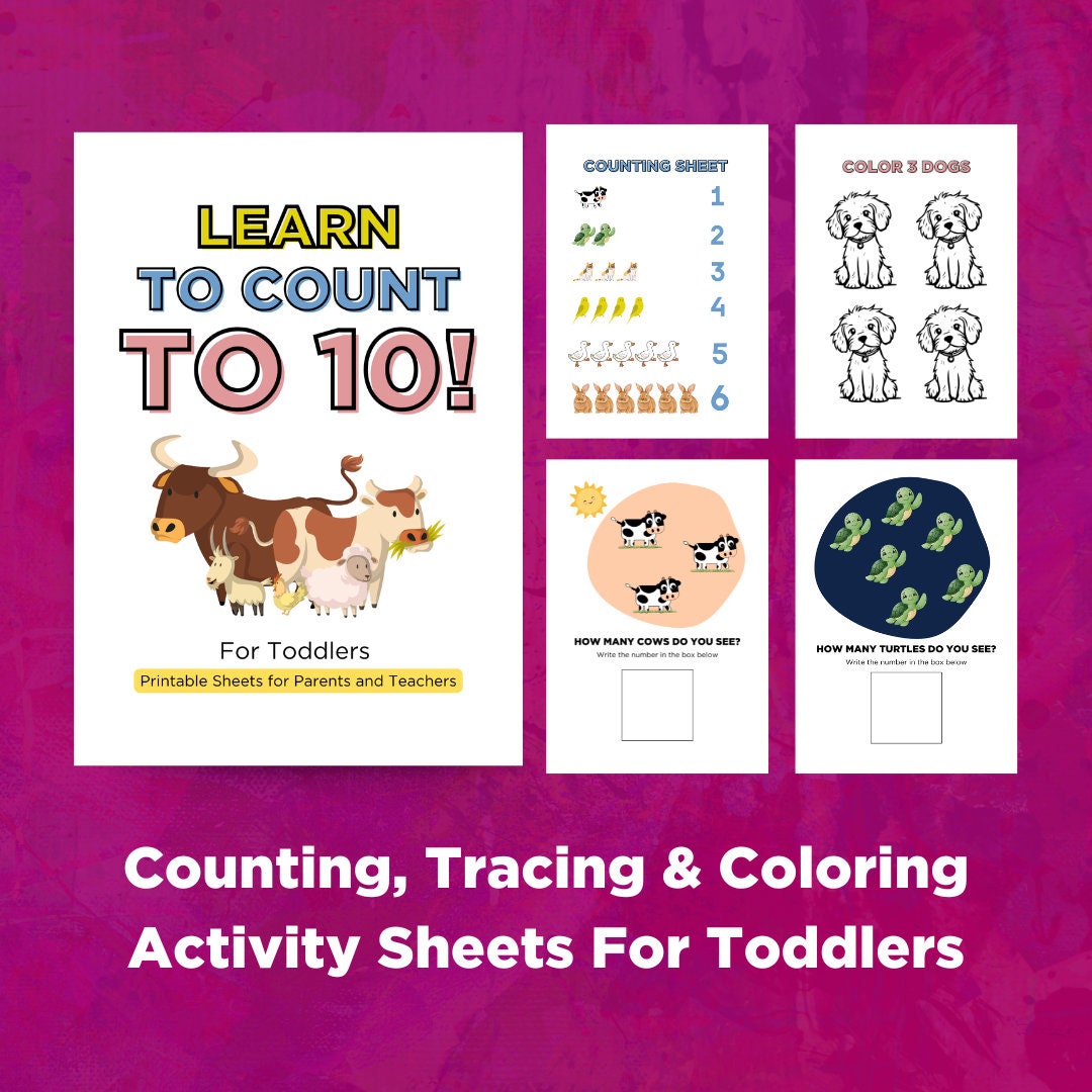 Learn How to Count to 10 Printables for Toddlers | Color, Trace Numbers ...