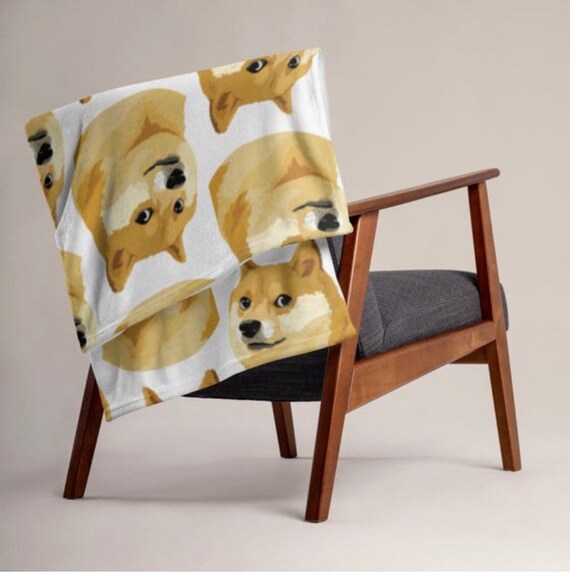 Dogecoin Throw Blanket With Multiple Doge Graphics Best Doge - Etsy