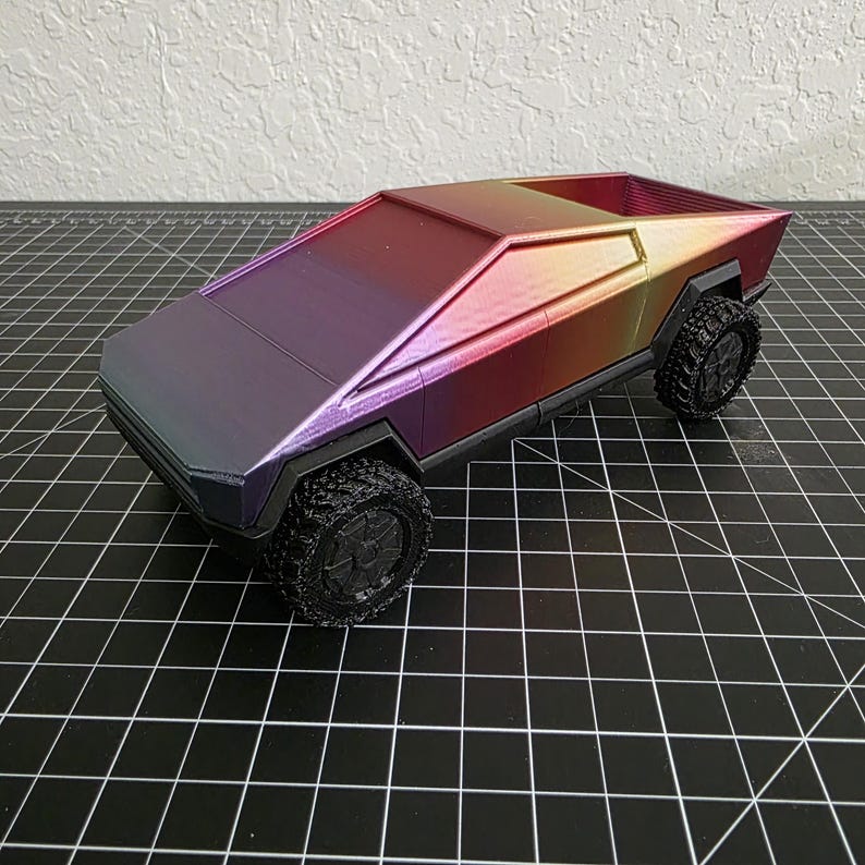 Tesla Cybertruck Rainbow Body Model Collection Kids Toy 3D Printed ...