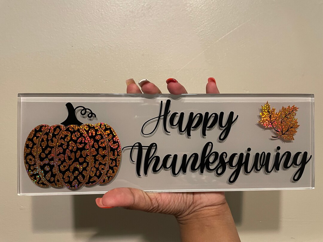 Happy Thanksgiving Sign | Thanksgiving Tile | Custom Tile | Glass Tile ...