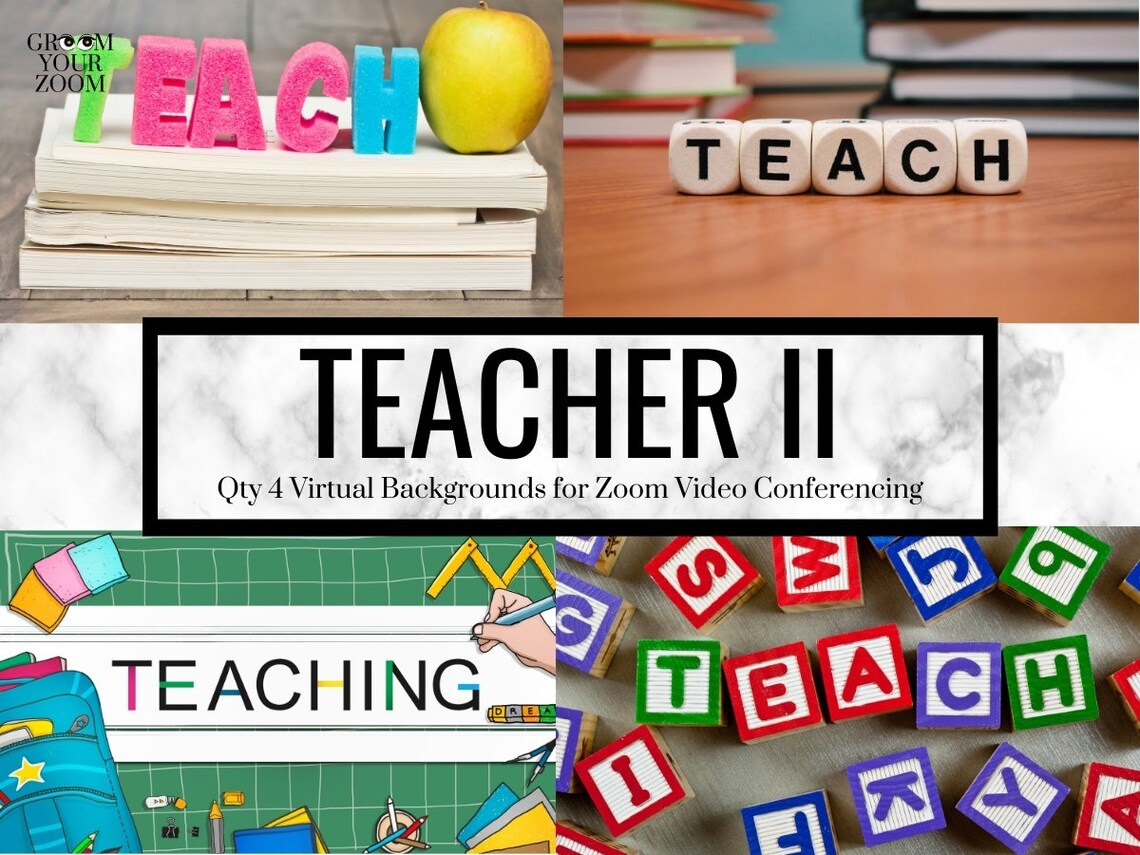 Teacher II Zoom Background 4 Virtual Backdrops for Video - Etsy