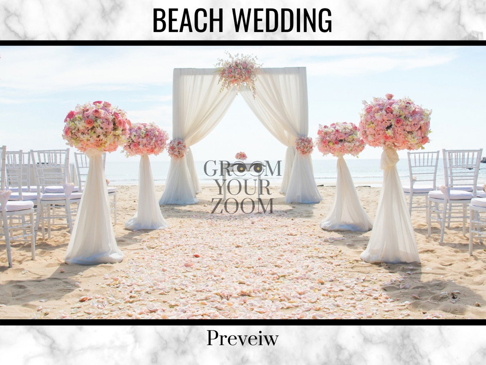 Beach Wedding Zoom Background - 2 Digital Backgrounds for Virtual ...