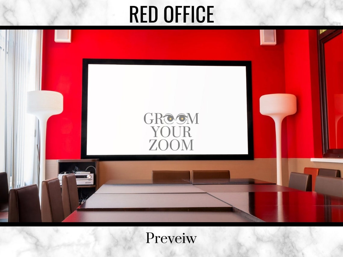 Red Office Zoom Background - 4 Virtual Photos for Video Call ...
