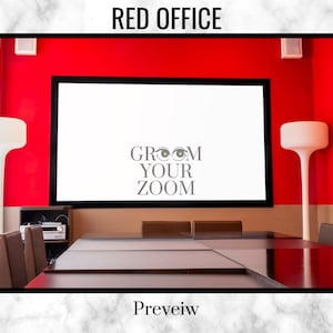 Red Office Zoom Background - 4 Virtual Photos for Video Call ...