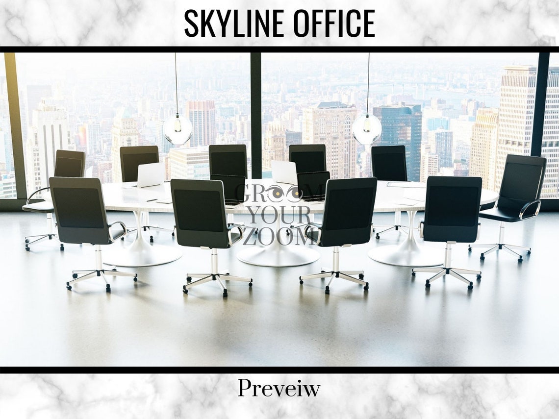 Skyline Office Zoom Background - 4 Virtual Photos for Video Call ...