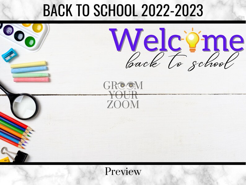 Back to School Zoom Background 4 Virtual Backdrops for Video - Etsy