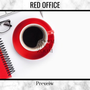 Red Office Zoom Background - 4 Virtual Photos for Video Call ...